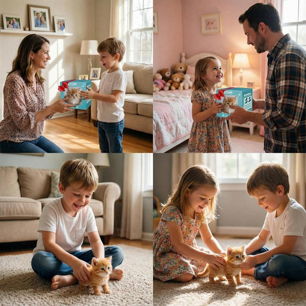 Interactive Robot Kitten, Realistic PlushHoliday HaulRobotic Cat Toy ...